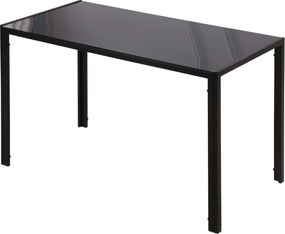 HOMCOM LED jídelní stůl kuchyňský stůl pro 4 osoby, tvrzené sklo a kov, černý, 120x60x75cm, moderní a stylový | Aosom.de