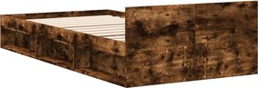 Rám postele se zásuvkou kouřový dub 100x200 cm kompozitní dřevo 3280794