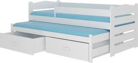Postel dvojitá s bariérou TIARRO 180x80 bílá (87 x 80) cm – 2 zásuvky na lůžkoviny místo další komody