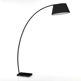 Černá stojací lampa s textilním stínidlem (výška 205 cm) Yet – Tomasucci