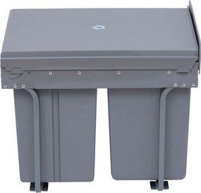 HOMCOM Systém na třídění odpadu 1 x 20L + 2 x 10L Vestavěný odpadkový koš se 3 oddíly Vytahovací systém pro třídění odpadu pro instalaci do spodní skř