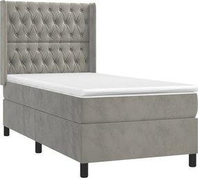 vidaXL Box spring postel s matrací 90x190 cm samet [3132831] Barva: Tmavě zelená