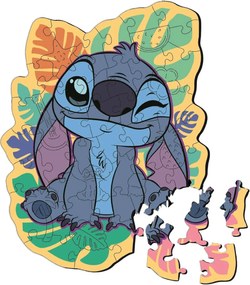 _Ostatní 1_ TREFL DŘEVO Puzzle obrysové Disney Lilo & Stitch 20x26cm 50 dílků tr20281