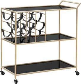 Designový servírovací vozík Acheron 79 cm černý / zlatý
