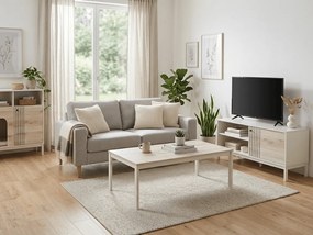 Konferenční stolek FROST 120x60 cm krémový, dekor dub alpský