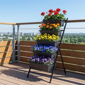 Costway 5-Tier Vertikální vyvýšený záhon s 5 odnímatelnými truhlíky na květiny
