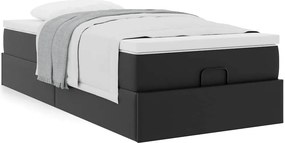 Osmanský rám postele s matrací černý 80x200cm umělá kůže 3311006