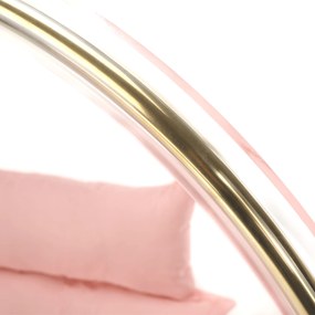 Závěsné křeslo BUBBLE TYP 1 akryl transparentní, ocel zlatá, látka růžová