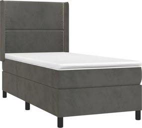 vidaXL Box spring postel s matrací 80 x 200 cm samet [3132587] Barva: Tmavě moddrá