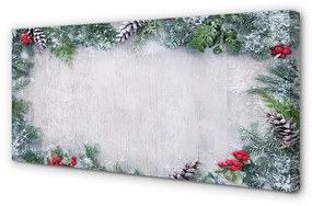 Obrazy na plátně Sněhové šišky, větvičky 125x50 cm
