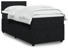Box spring postel s matrací černá 80 x 200 cm samet 3287586