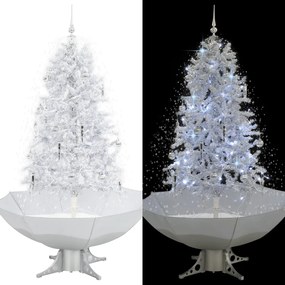 Sněžící vánoční stromeček s deštníkovým stojanem bílý 170 cm,  284336 HangarStore.cz