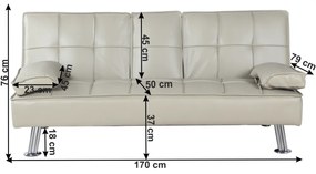 Rozkládací pohovka GOLDIA NEW – ekokůže, béžová Kondela
