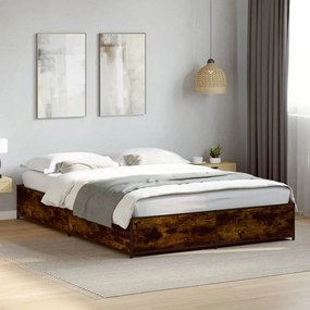 Rám postele kouřový dub 120 x 190 cm kompozitní dřevo a kov 3279864