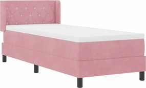 Postel s boxspringem s čelo Růžová 200 x 80 cm samet 3341389