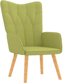 Relaxační křeslo se stoličkou zelené textil 327539