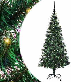 Umělý osvětlený vánoční stromeček Zelená 180 cm PVC a kov 3396763