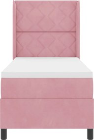 Postel s boxspringem s čelo Růžová 80 x 200 cm samet 3342037