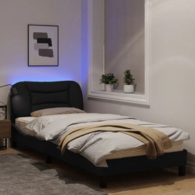 Rám postele s LED osvětlením černý 80 x 200 cm textil,  3213664