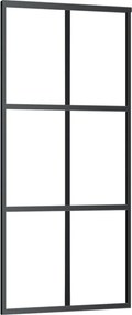 vidaXL Posuvné dveře ESG sklo a hliník 90 x 205 cm černé [151012]