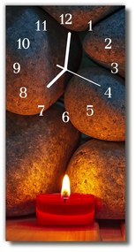 Skleněné hodiny vertikální Kamenná svíčka