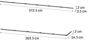 Moderní kolejnicový systém bílý 1-fázový 300 cm - Iconic