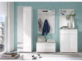 Sconto Předsíňová skříň SPICE bílá/vysoký lesk