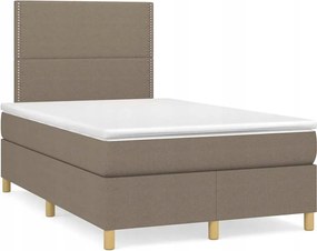 Box Spring Postel S Matrací A Led Textil Taupe Hladké s hřebíky 120 x 190