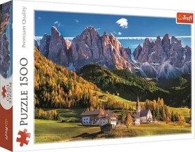 TREFL Puzzle Údolí Val di Funes, Dolomity / 1500 dílků / 85 x 58 cm /
