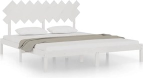 Rám postele bílý 180 x 200 cm Super King masivní dřevo 3104884