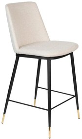OnaDnes -20% White Label Béžová látková barová židle WLL LIONEL 65 cm