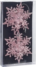 Sněhové vločky – růžové 2 ks 11 cm