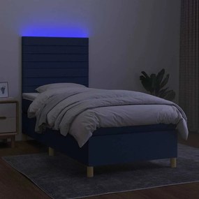 Box spring postel s matrací a LED modrá 80 x 200 cm textil 3135475