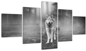 Obraz - Strážce lesa, černobílý (125x70 cm)