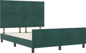 Postel s boxspringem s čelo Tmavě zelená 160 x 200 cm samet 3345020