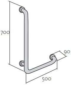Cersanit Etiuda, madlo na zeď 50x70 cm, pravé, chromová, K97-031