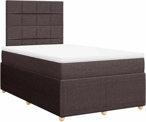 Box spring postel s matrací tmavě hnědá 120x200 cm textil 3292026