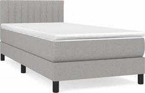 Box spring postel s matrací světle šedý 100 x 200 cm textil 3140193
