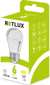 RETLUX RLL 639 G45 E27 mini Globe 6W / 810 lm / 4000K - studená bílá /