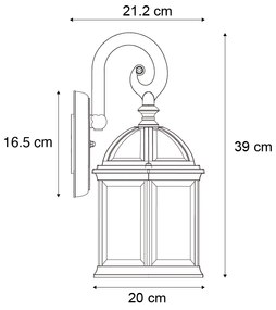 Klasické venkovní nástěnné svítidlo starožitná zelená IP44 - Glasgow