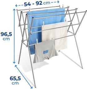 Sušák na prádlo v leskle stříbrné barvě 8 m – Wenko