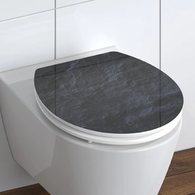 Eisl Sanitär WC prkénko MDF Soft Close Black Stone High Gloss 80535
