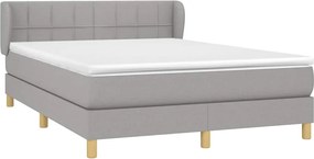Box spring postel s matrací světle šedá 140 x 190 cm textil 3126797
