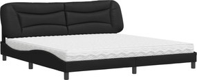 Postel s matrací Hvar černá 200 x 200 cm umělá kůže 3208745