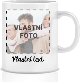 Personalizovaný klasický bílý keramický hrníček 300 ml s fotografií