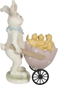 Dekorace králík s vozíkem a kuřátky - 11*6*15 cm
