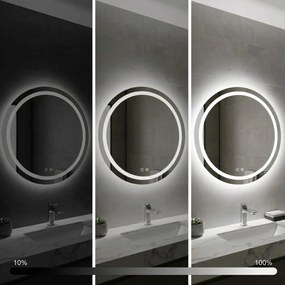 Tutumi Zrcadlo ⌀60 cm s vyhříváním a regulovatelným LED osvětlením HOM-00203