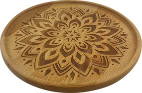 AMADEA Podnos kulatý gravír mandala, délka 30 cm, český výrobek