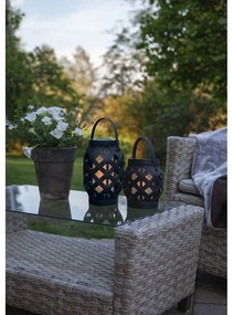 Černá lucerna Star Trading Flame Lantern, výška 23 cm