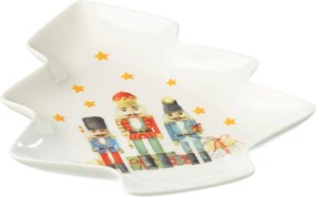Servírovací talíř stromek s Louskáčky Chris Nutc v dárkové krabičce - 25*21*3 cm